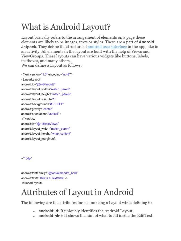 Unit3 Android Programming | PDF | Page Layout | Android (Operating System) Unit3 Android Programming | PDF | Page Layout | Android (Operating System)