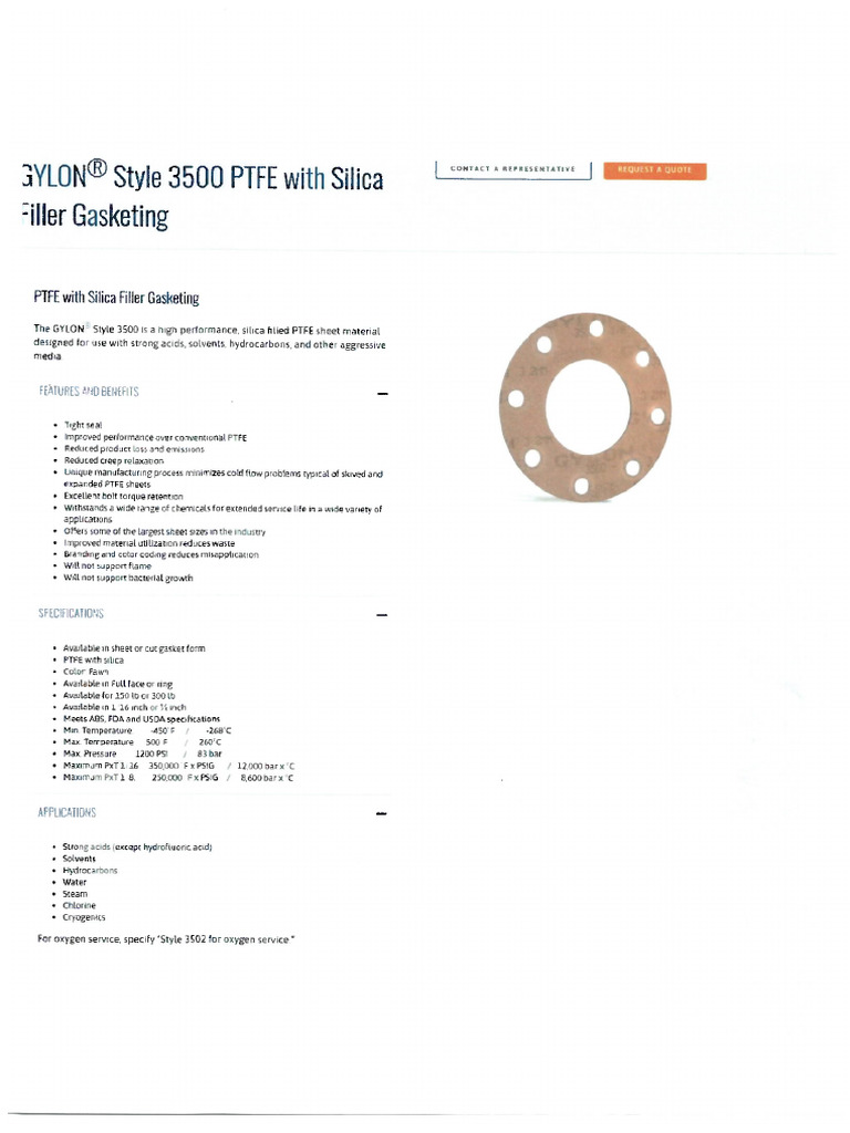 Gylon Gasket | PDF