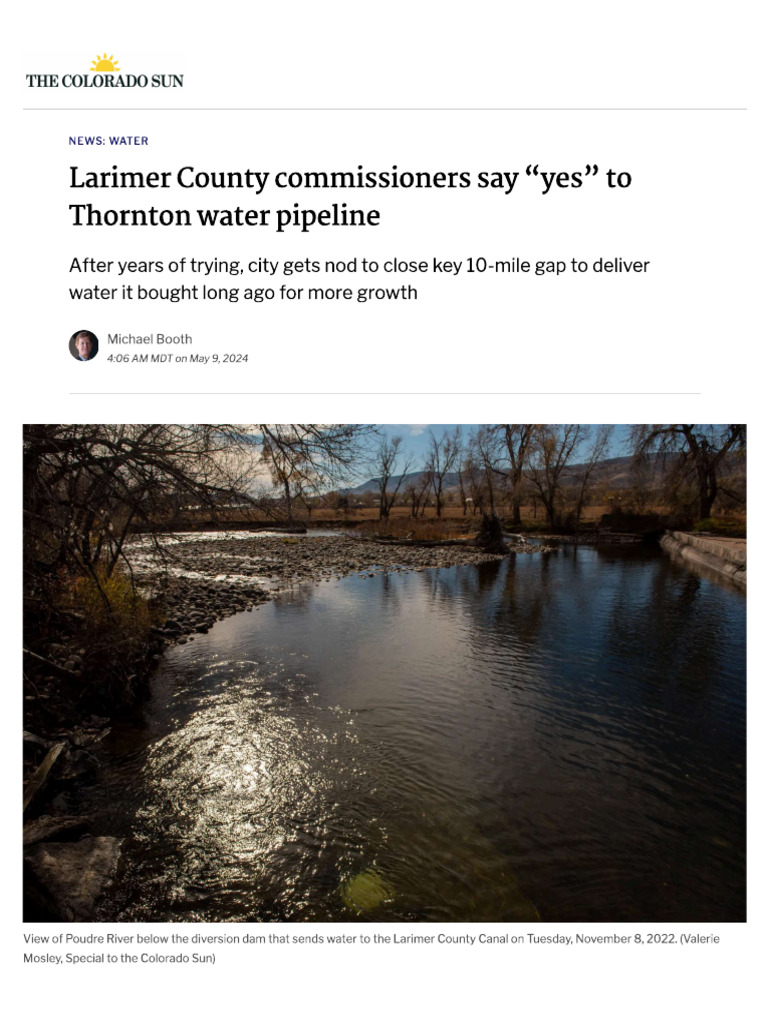 Colorado Sun Thornton Water Pipeline | PDF