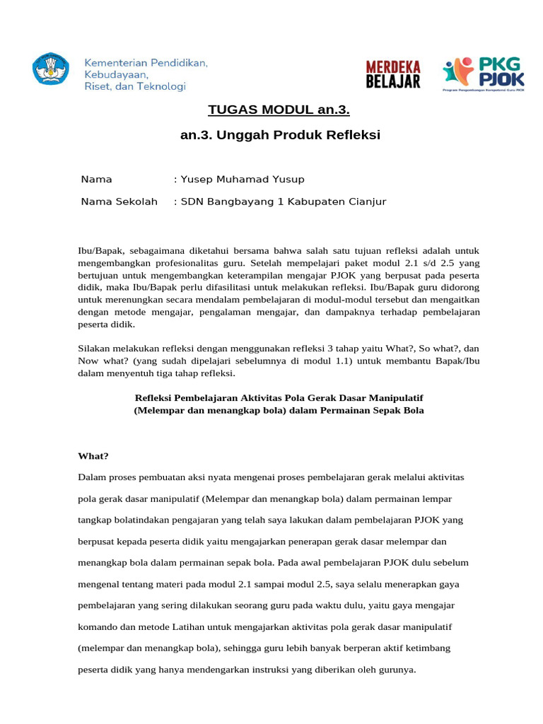 TUGAS MODUL An 3 Unggah Produk Refleksi Yusep Muhamad Yusup | PDF