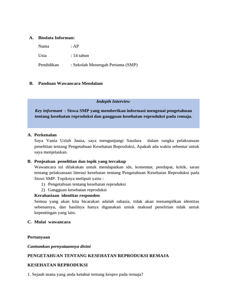 Tugas Penelitian Kualitatif MK Metopen | PDF