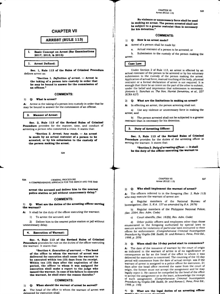 Rule 113 PT 1 | PDF