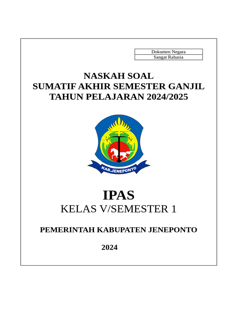 Sas Ipas Kelas 5 Semester Ganjil | PDF