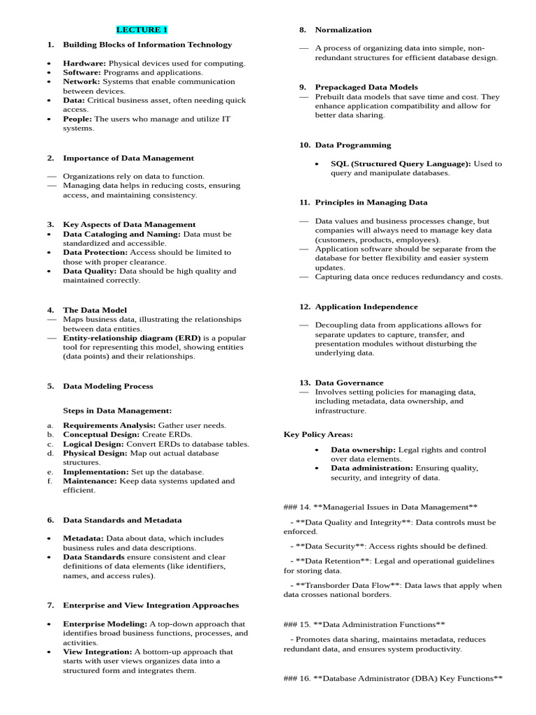 Mit Midterm Reviewer | PDF | Databases | Metadata