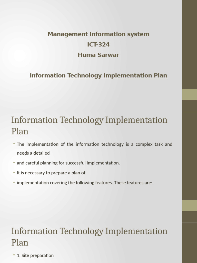 Information Technology Implementation Plan | PDF | Information Technology | Software
