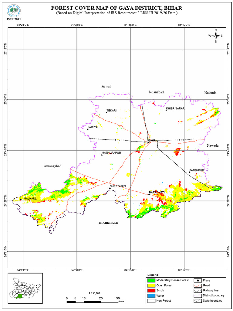Gaya District Forest Cover Map | PDF