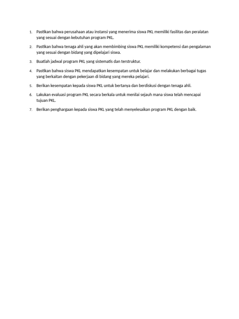 Contoh - Panduan Perancangan PKL SMK | PDF