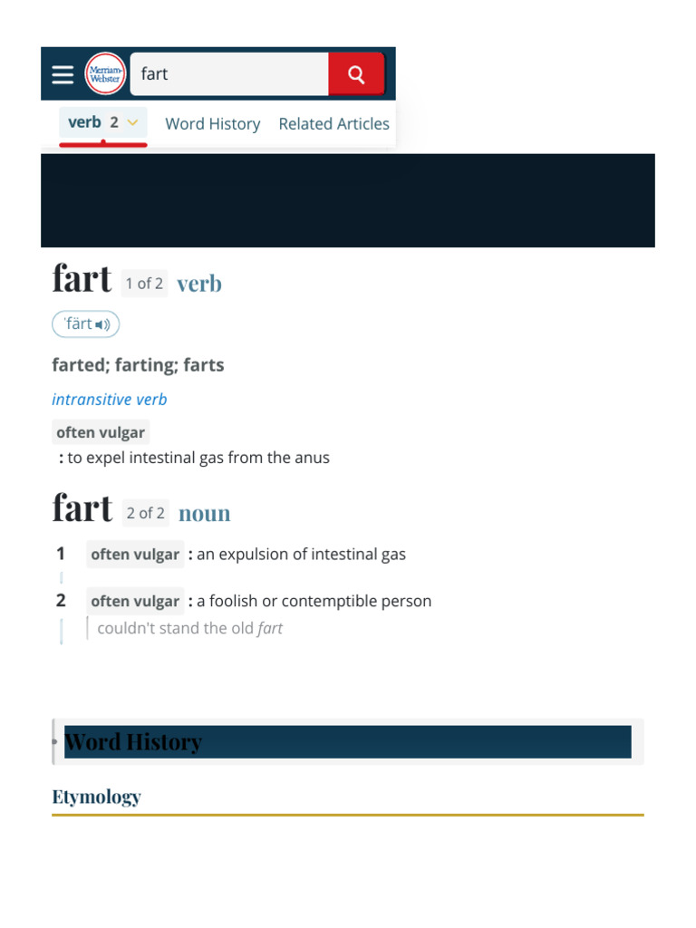 Fart Definition & Meaning - Merriam-Webster | PDF | Linguistics | Languages