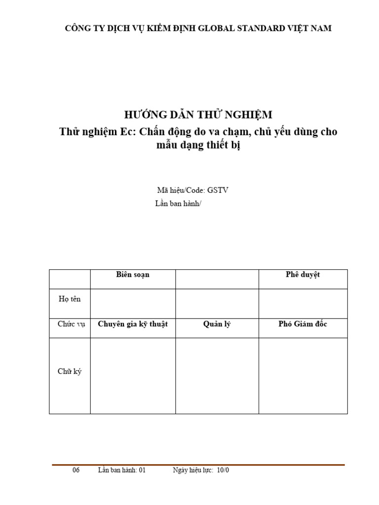 GSTV-06 Ec Test Operation Instructions Rough Handling Shocks, Primarily ...