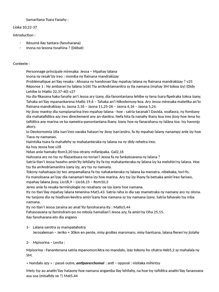 Samaritana Tsara Fanahy | PDF