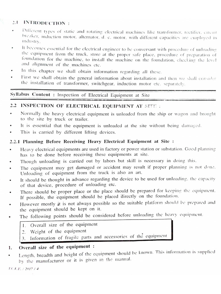 Installation of Electrical Equipment | PDF | Applied And ...