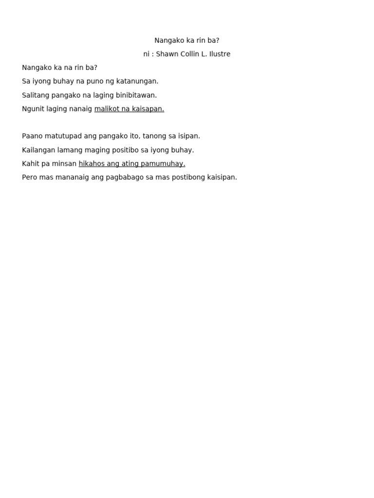 Tula Sa Filipino | PDF