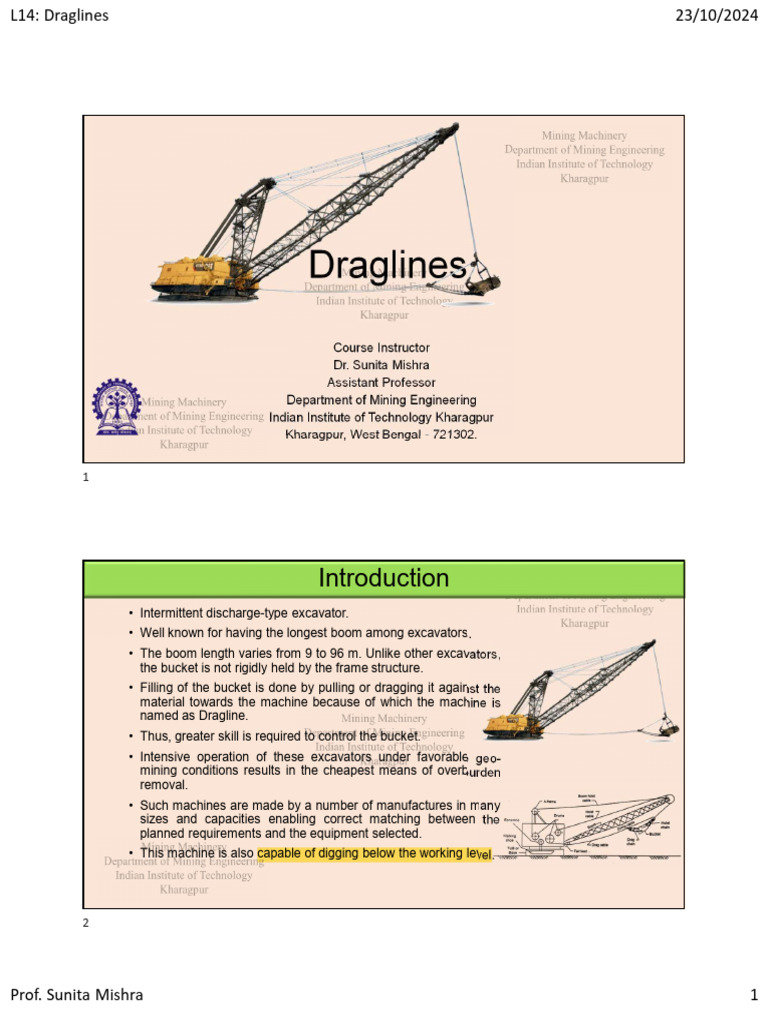 Overview of Dragline Excavators | PDF | Machines | Equipment