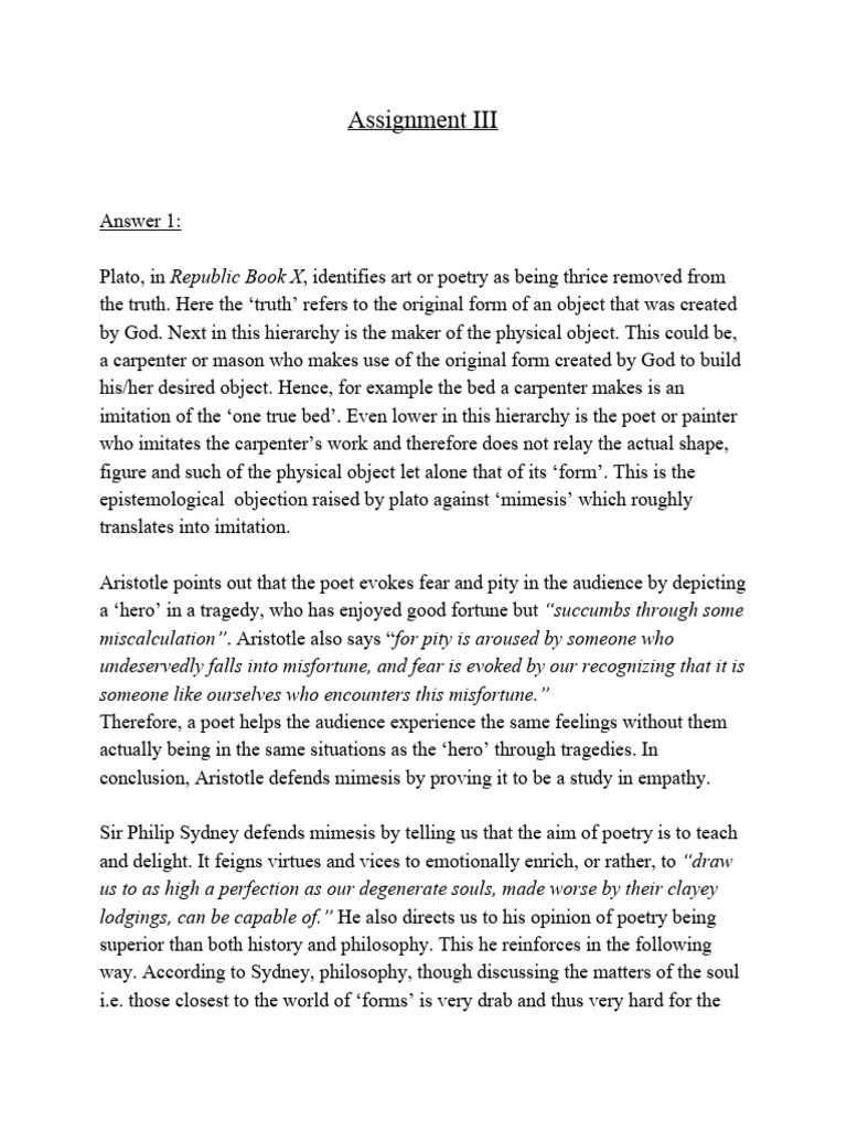 Assignment III | PDF | Poetry