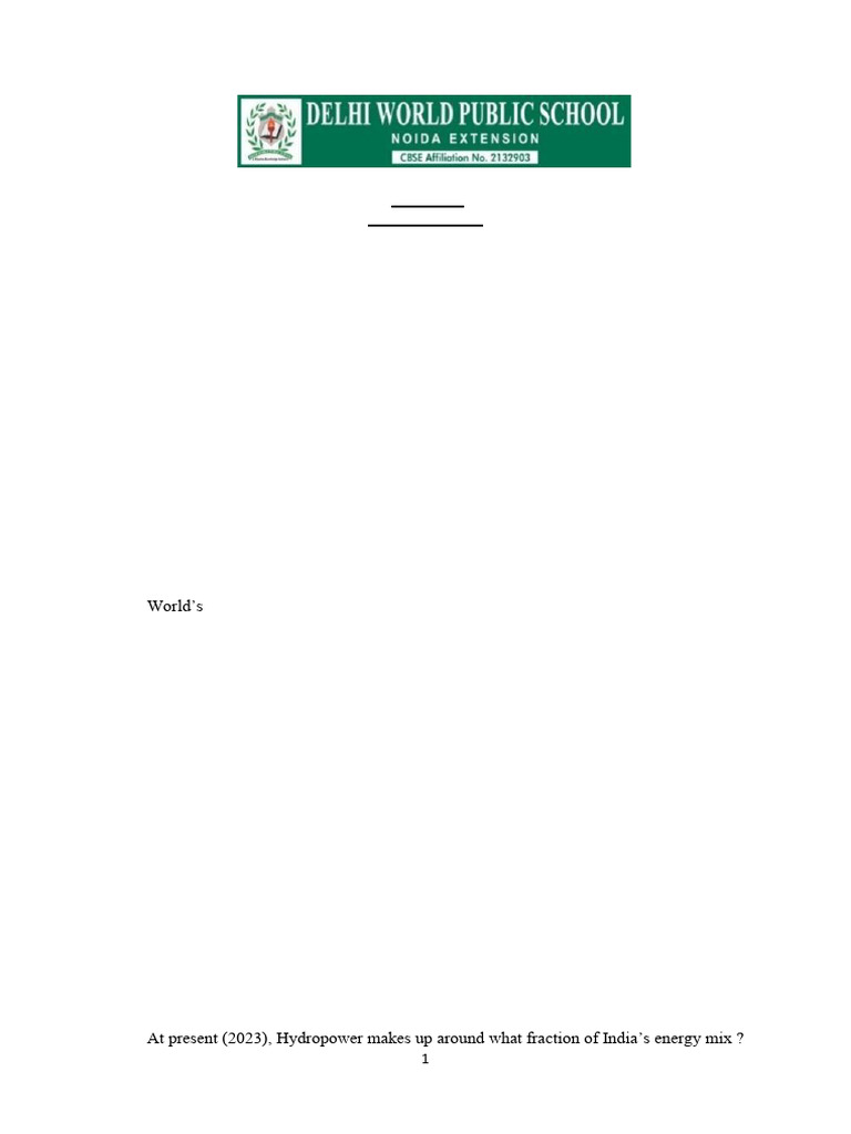 Current Affairs Quiz for Class VII | PDF | Nuclear Physics | Energy ...