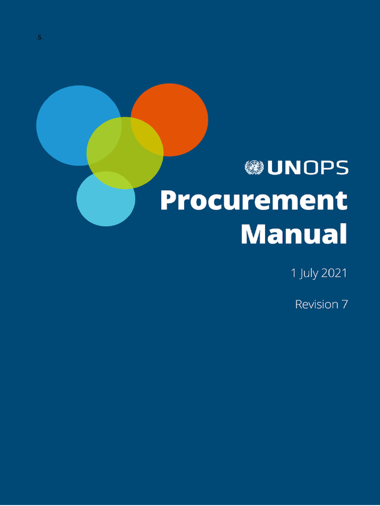 UNOPS Procurement Manual 2021 - EN | PDF | Procurement | Medical Device