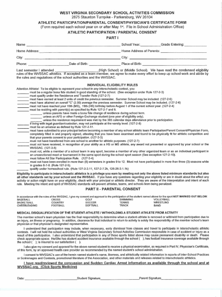 Athletic Participation Form 5.19.2023 | PDF