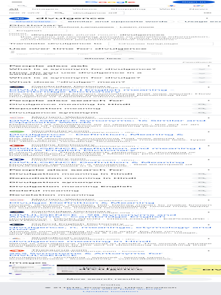 Divulgence Meaning - Google Search | PDF | Dictionary | English Language