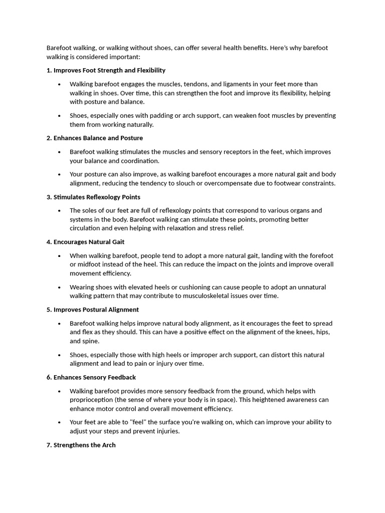 Barefoot Walking | PDF | Foot | Musculoskeletal System