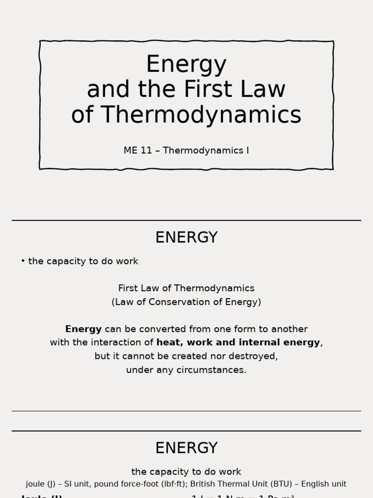 First Law of Thermodynamics Explained | PDF | Heat Transfer | Heat