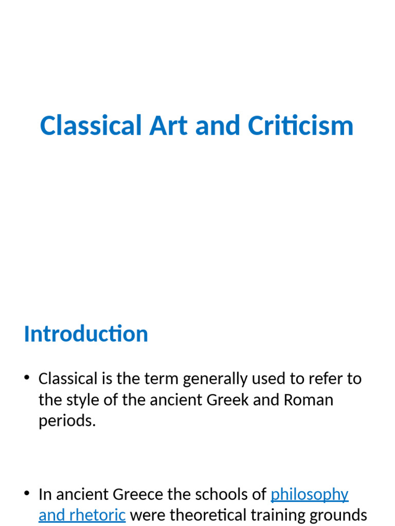 Classical Art: Plato and Aristotle's Views | PDF | Plato | Plot (Narrative)