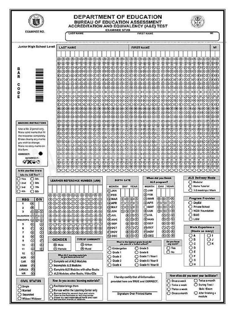 ALS ANSWER SHEET JHS Level 1 | PDF | Games & Activities | Science & Mathematics