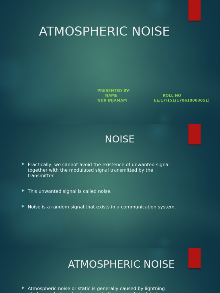 Understanding Atmospheric Noise in Communication | PDF | Science ...