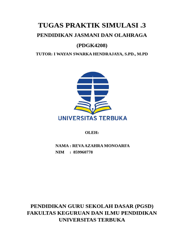 Cover Tugas Praktik 2 Pjok | PDF