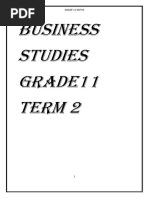Business Studies Grade 11 Term Two Chapter Seven Business Ventures ...