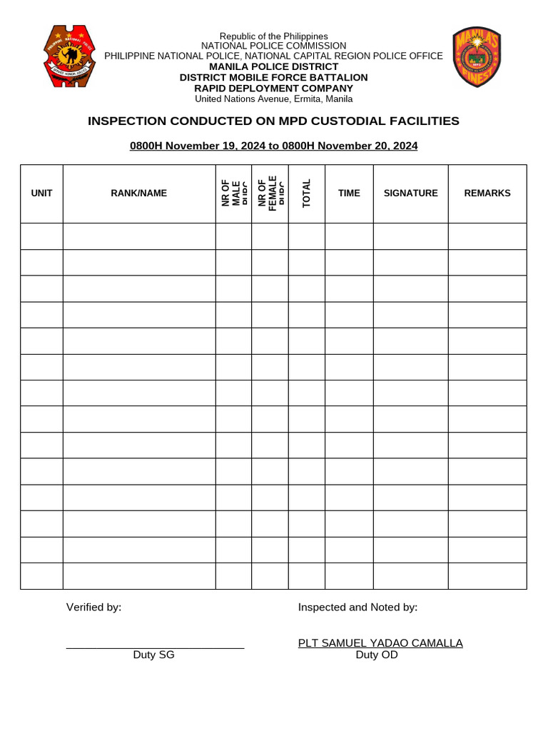Form Jail Facilities | PDF