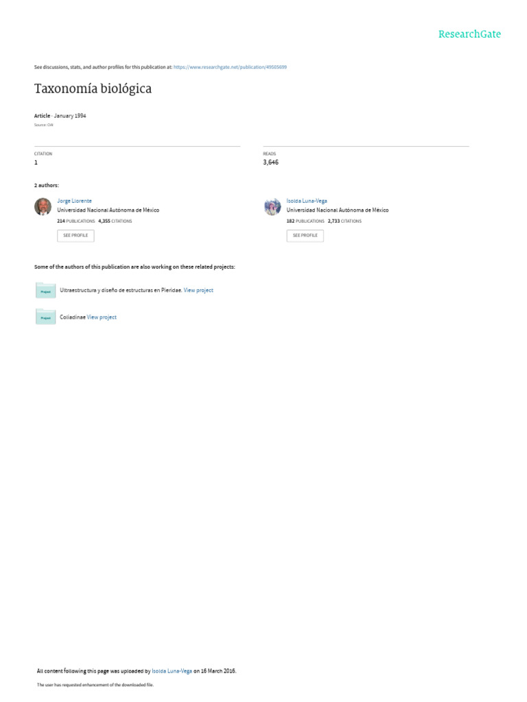 Llorente y Luna - Taxo-Biol | PDF