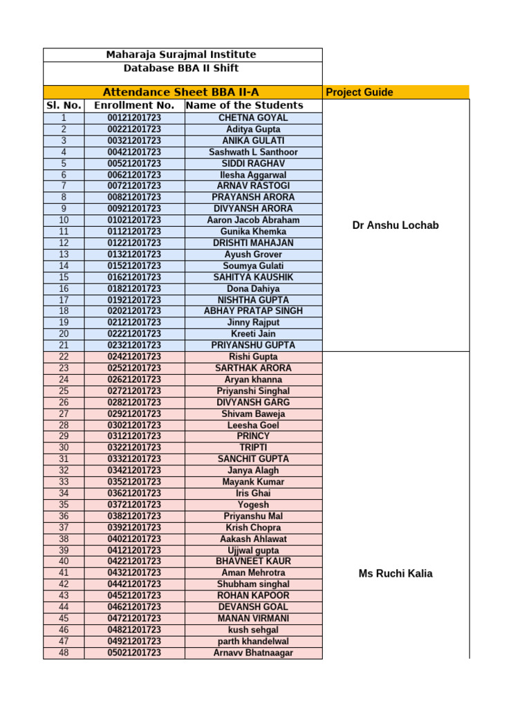 Final Project Allocation Jan-June 2024 | PDF