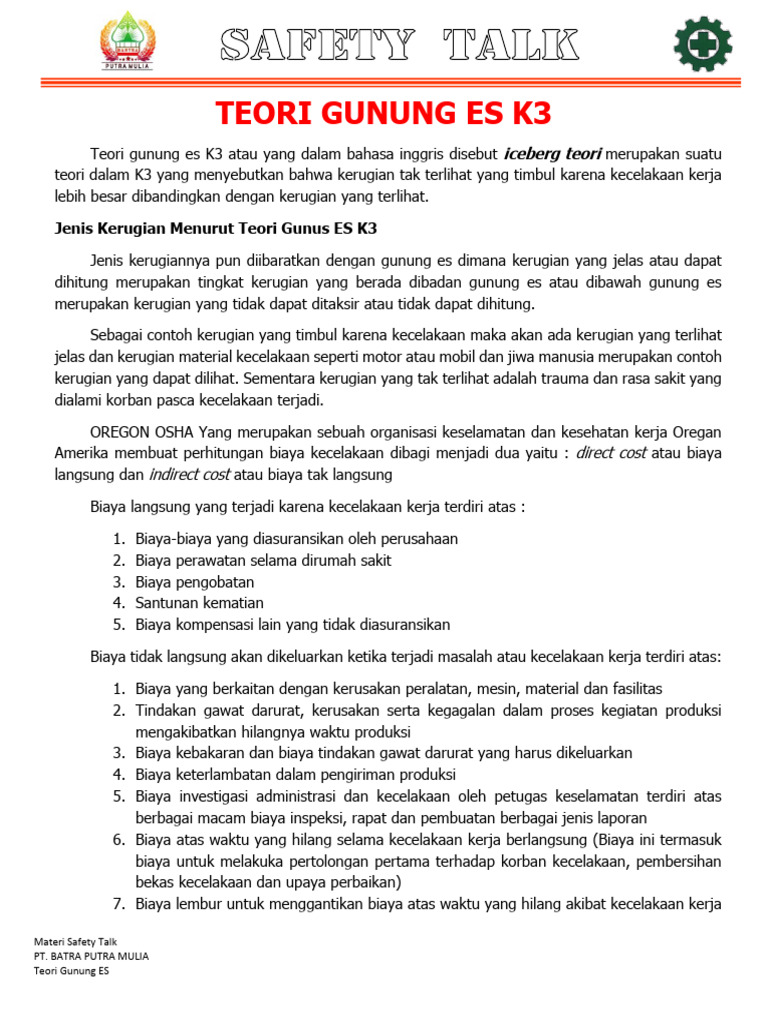 Teori Gunung Es dalam K3 | PDF