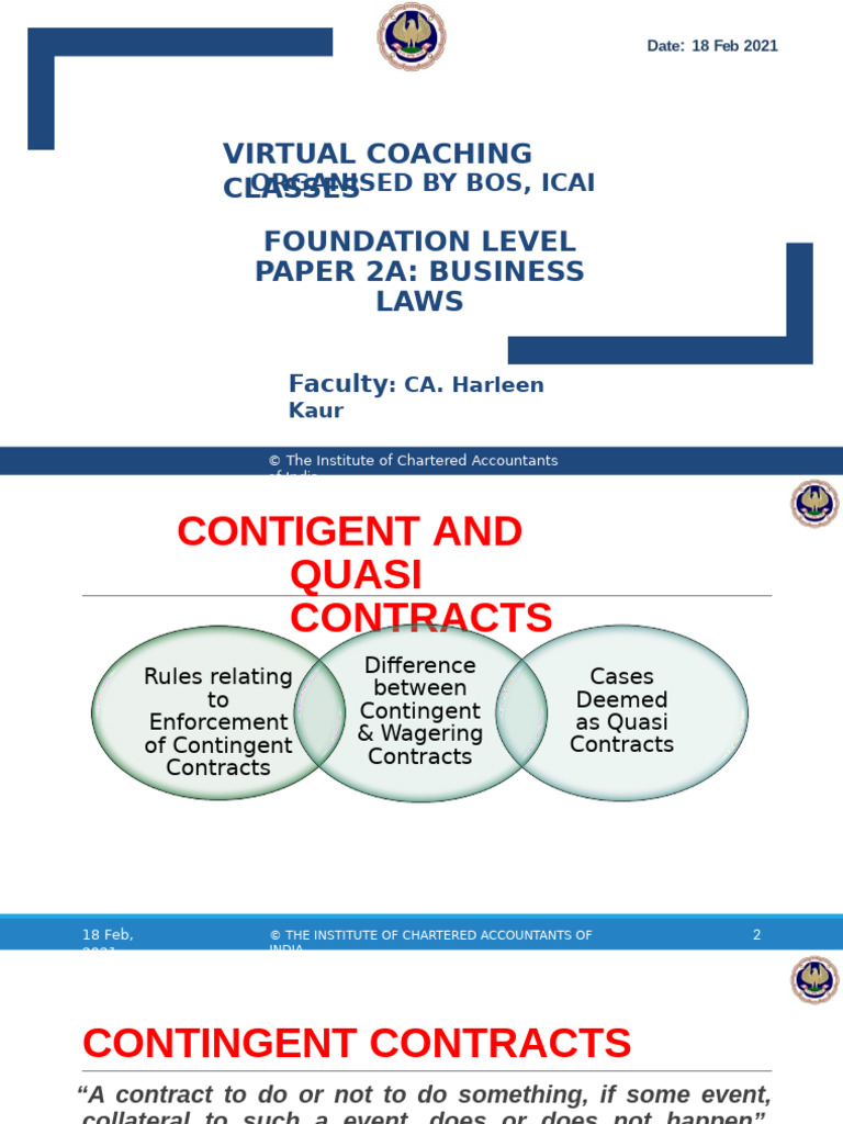 Contingent Contract | PDF | Contract Law | Consent
