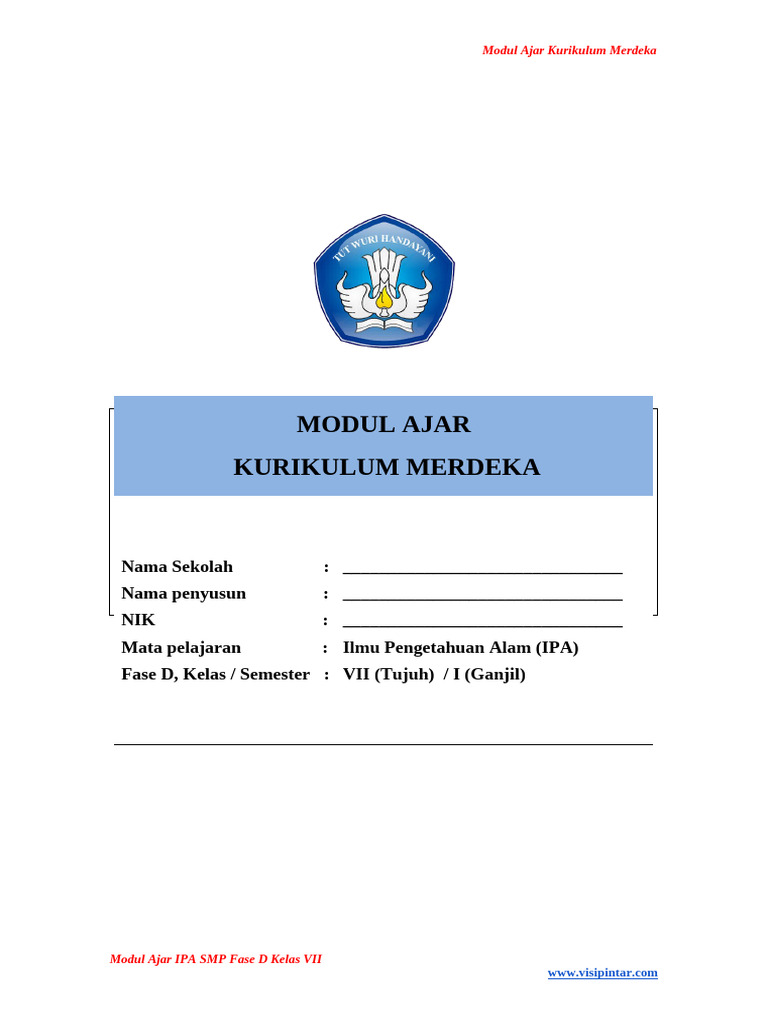 Modul Ajar IPA Kelas 7 Kurikulum Merdeka | PDF