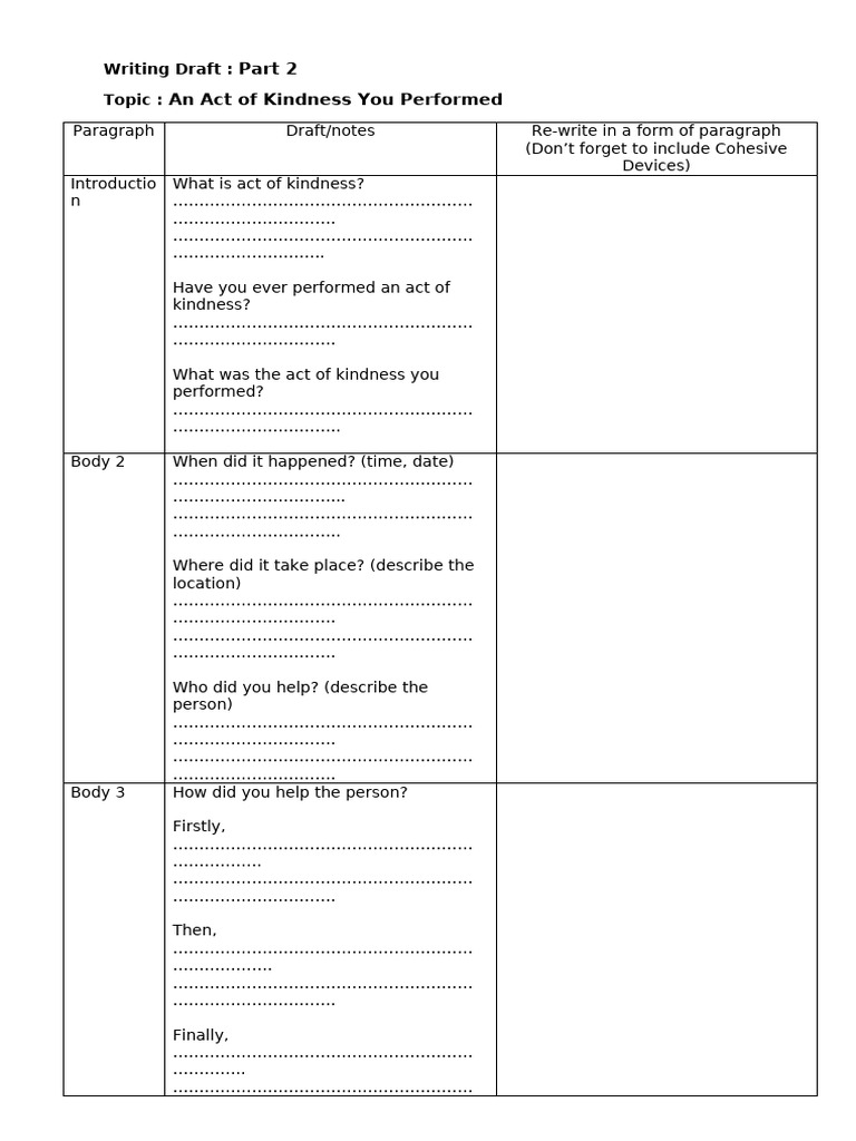 Writing Draft: Kindness Reflection | PDF | Religion & Spirituality