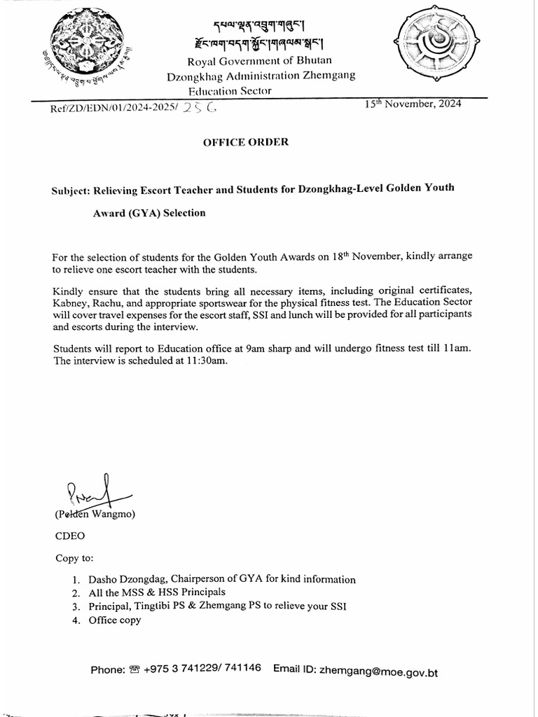 GYA Relieving Order | PDF