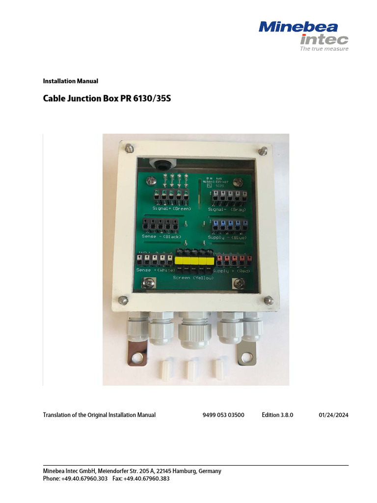 Cable Junction Box PR 6130 - 35S | PDF | Safety | Electromagnetic ...