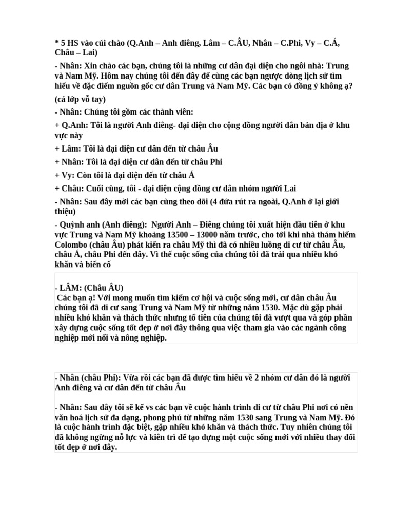 KỊCH BẢN đóng vai | PDF