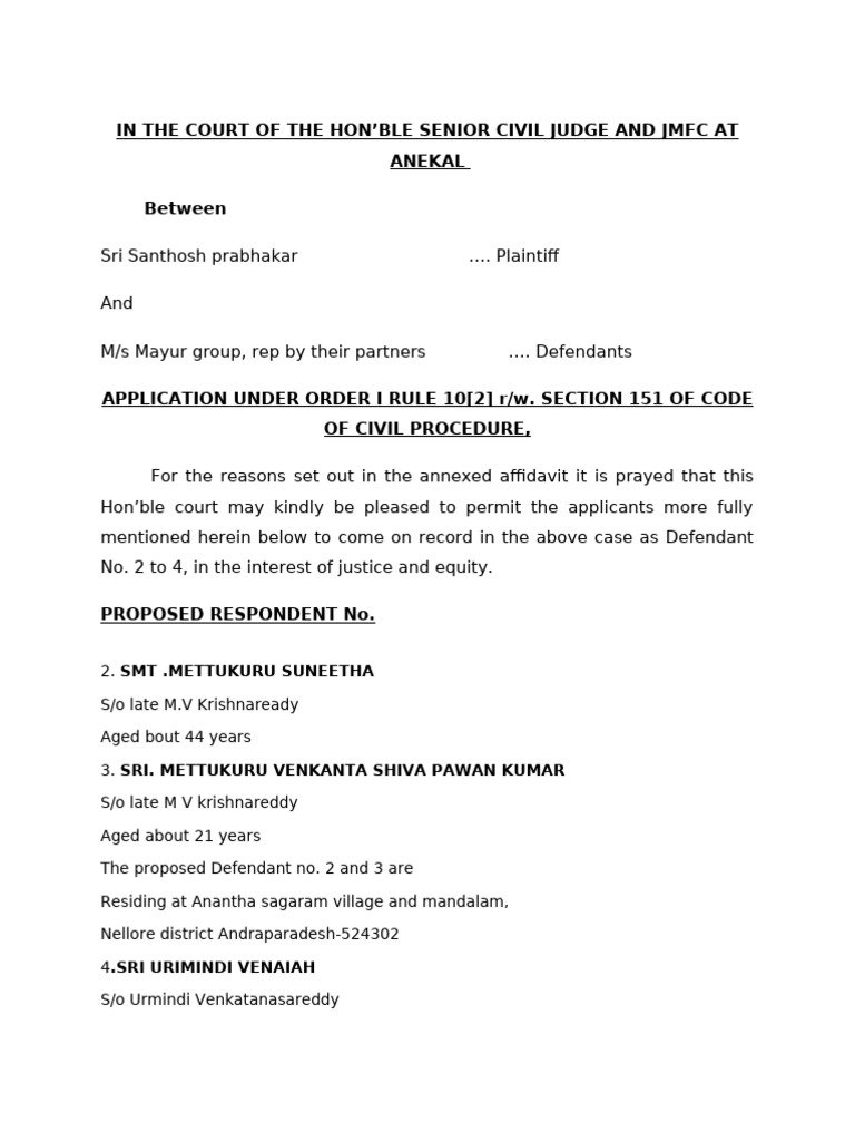 1 Rule 10 Application in Os 846-2020 | PDF