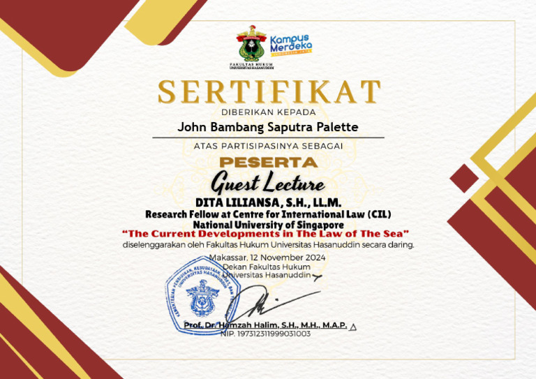 John Bambang Saputra Palette Sertifikat Guest Lecture Dita Liliansa