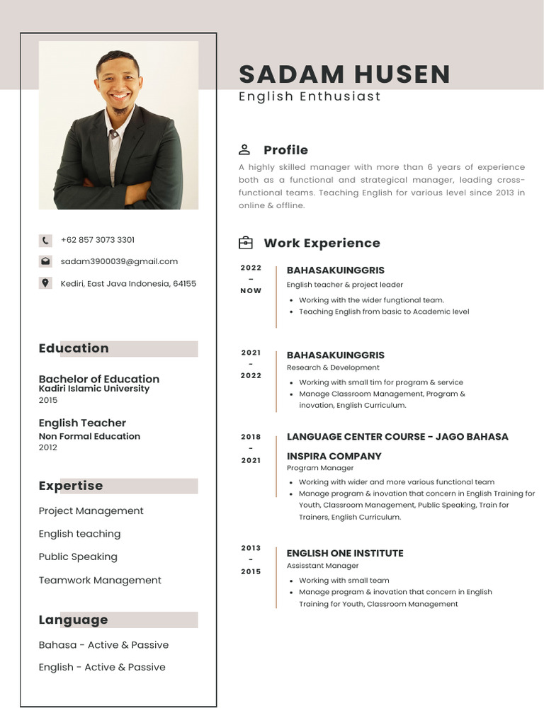 Sadam Resume & Cover Letter | PDF | Behavior Modification | Learning
