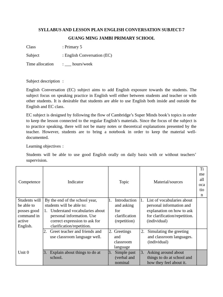 Syllabus EC P5 2023 | PDF | English Language | Linguistics