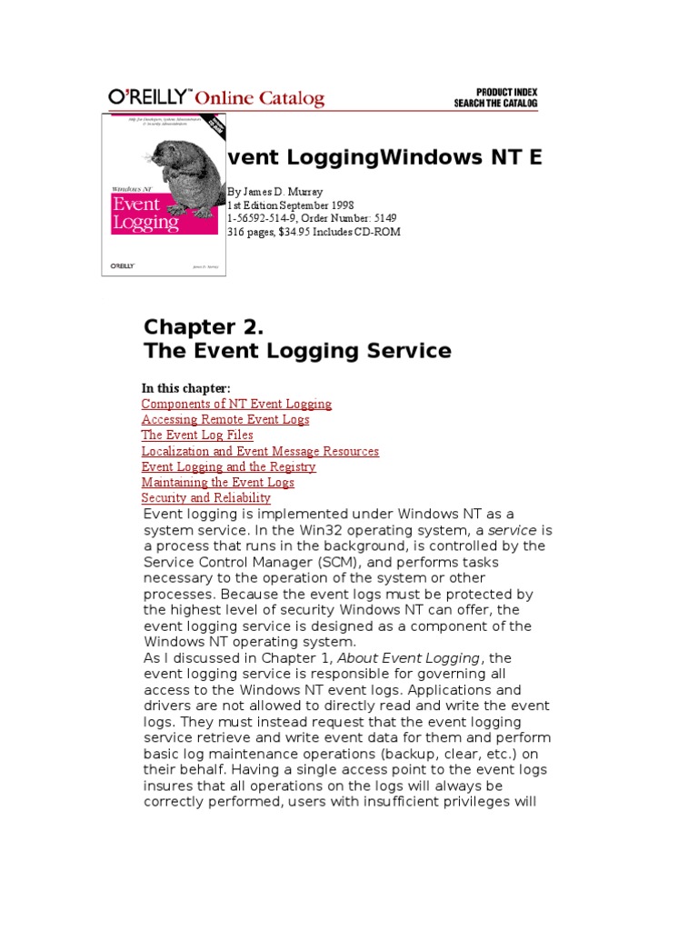Windows NT Event Logging | PDF | Windows Registry | Device Driver