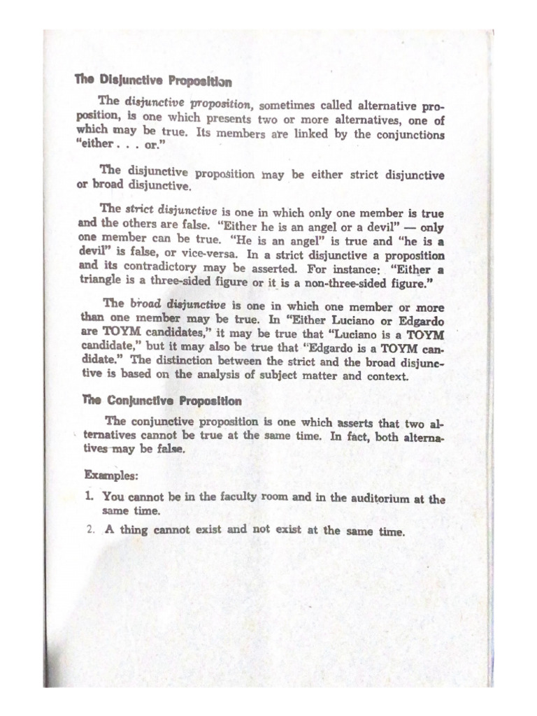 The Disjunctive Proposition | PDF