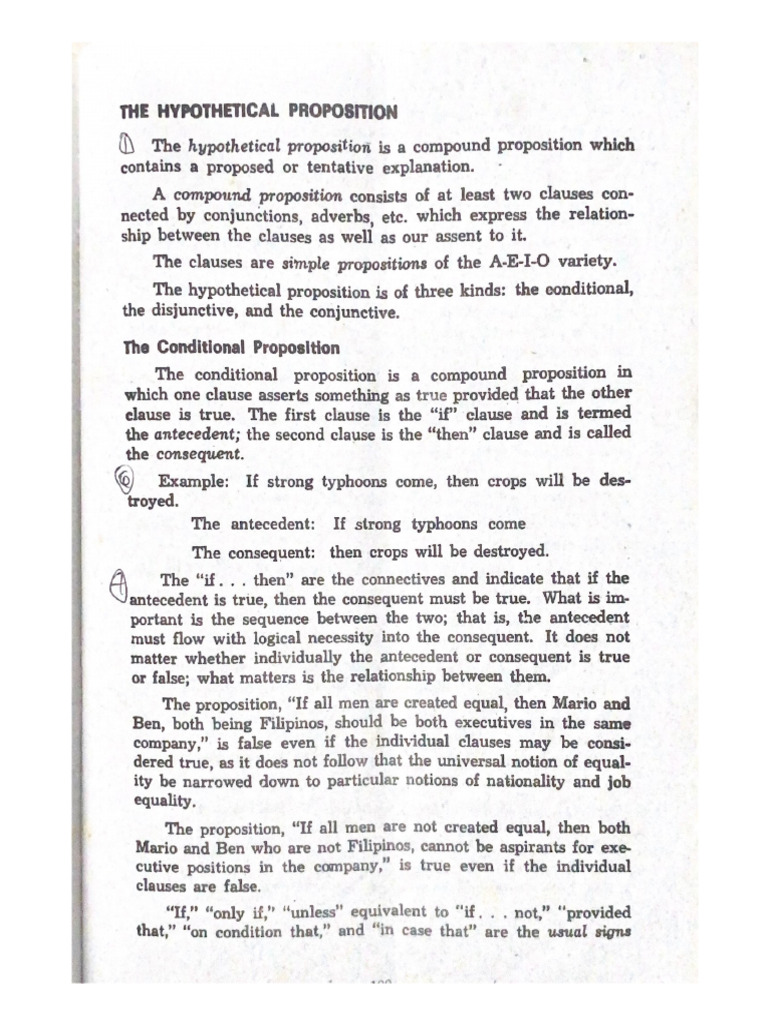 The Hypothetical Propositjon | PDF