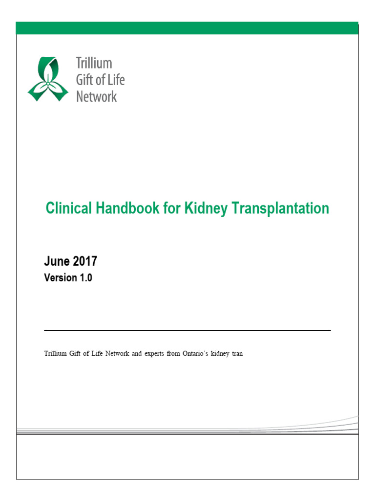 Clinical Handbook For Kidney Transplantation FINAL Web March 2019 | PDF ...