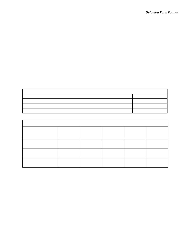 Defaulter Form Format For Students | PDF