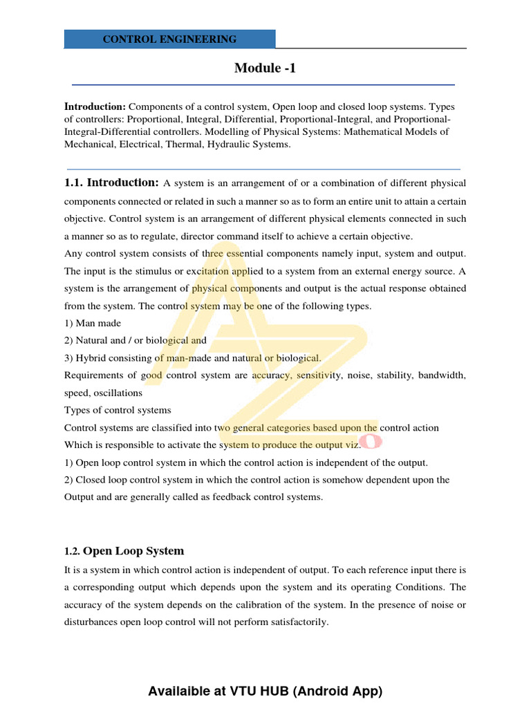 Control Systems: Types & Components | PDF | Control Theory | Feedback