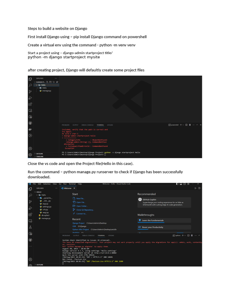 Steps To Build A Website On Django | PDF | Computers